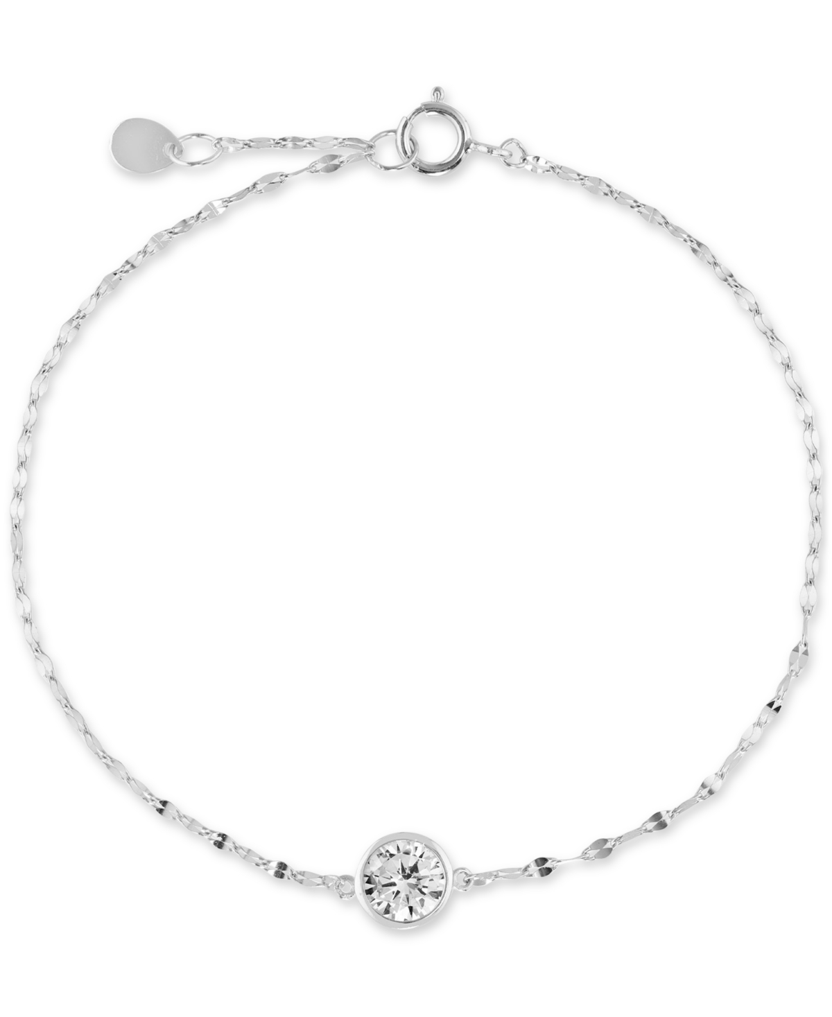 Click here for Cubic Zirconia Solitaire Bezel Mirror Link Chain B... prices