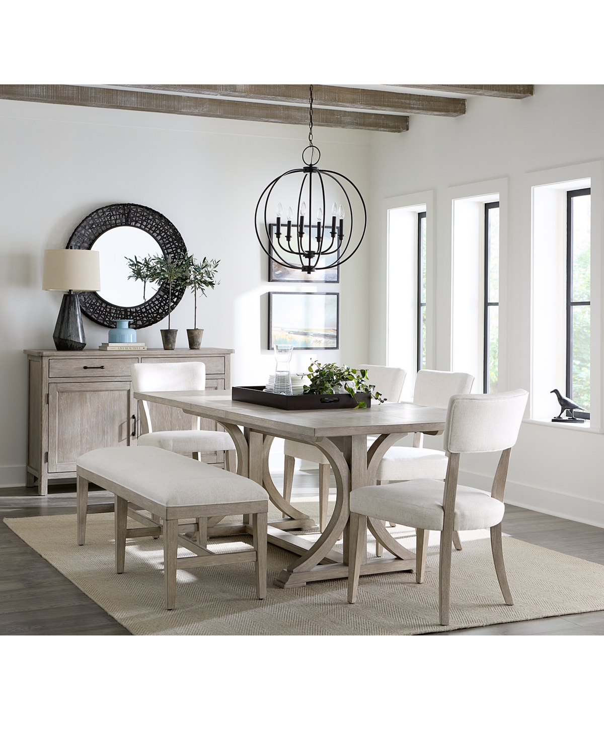 Click here for Sadie 6-Pc. Rectangular Dining Set (Table  4 Uphol... prices