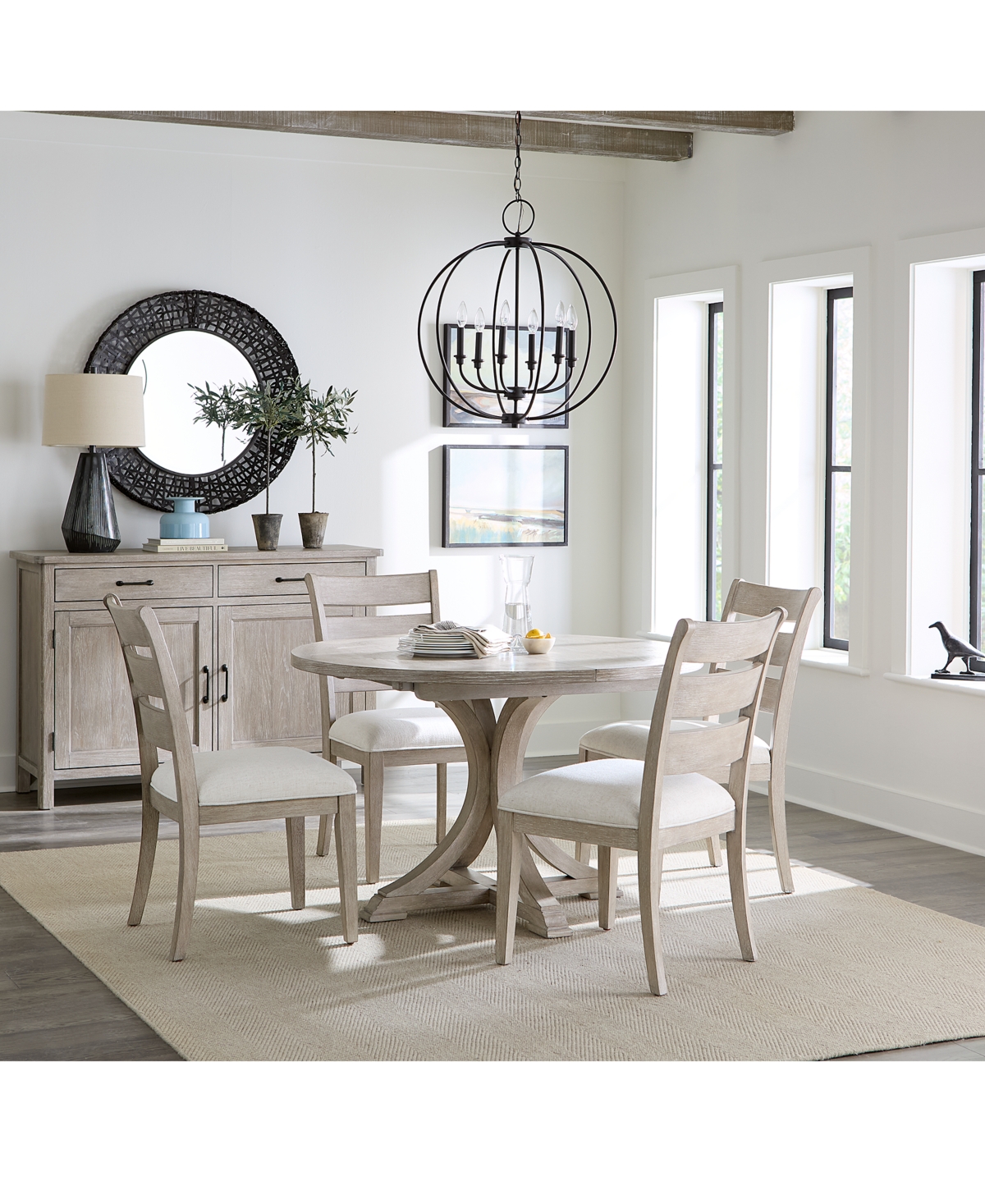 Click here for Sadie 5-Pc. Round Dining Set (Table & 4 Ladder Bac... prices