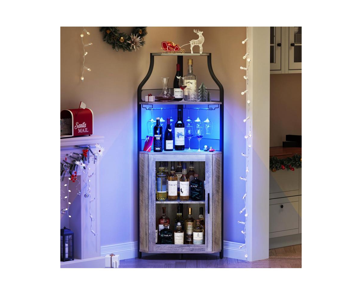 Click here for gaomon Corner Bar Cabinet with Led Lights  Industr... prices