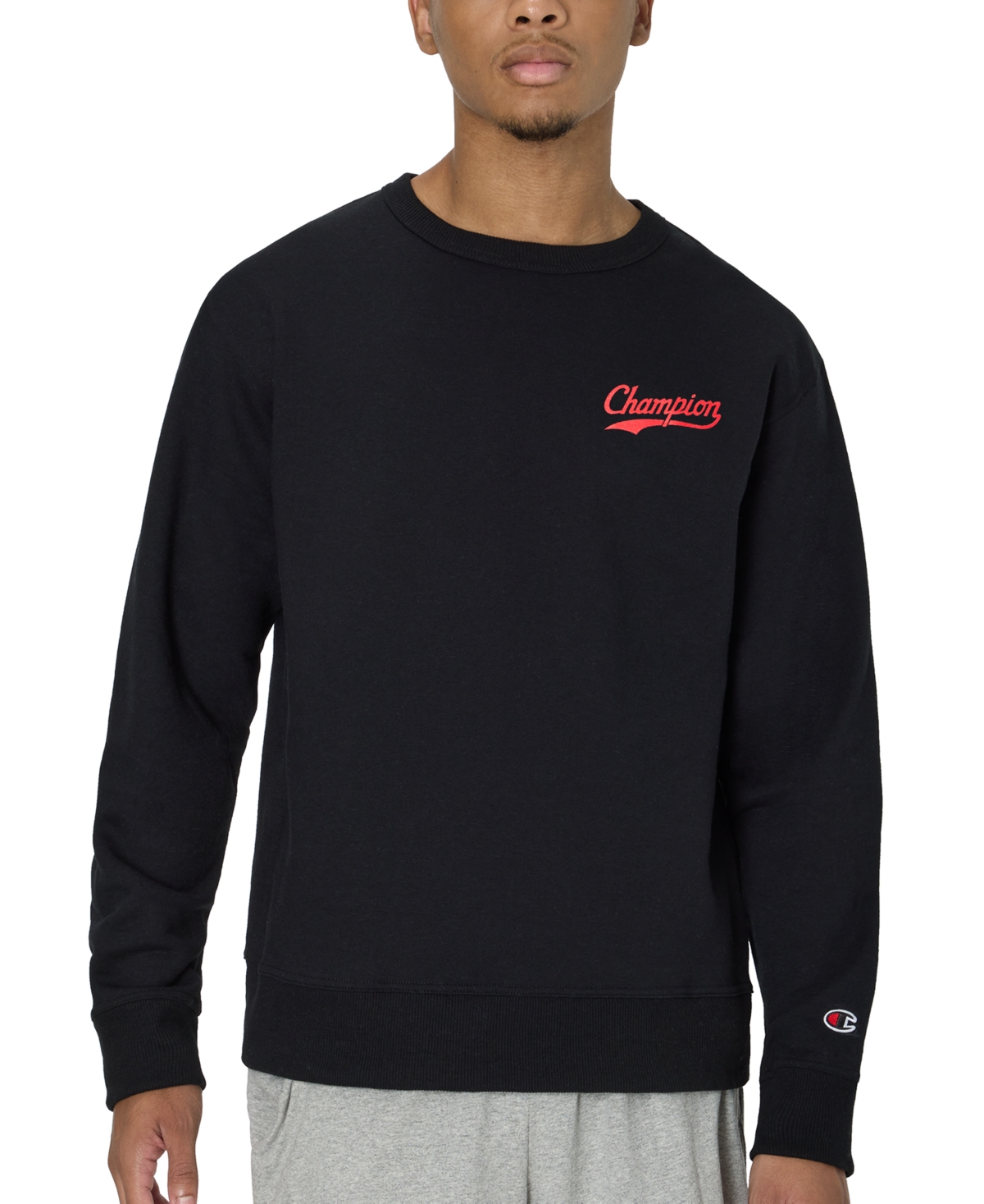 Click here for Champion Mens Powerblend Logo Sweatshirt - Black prices