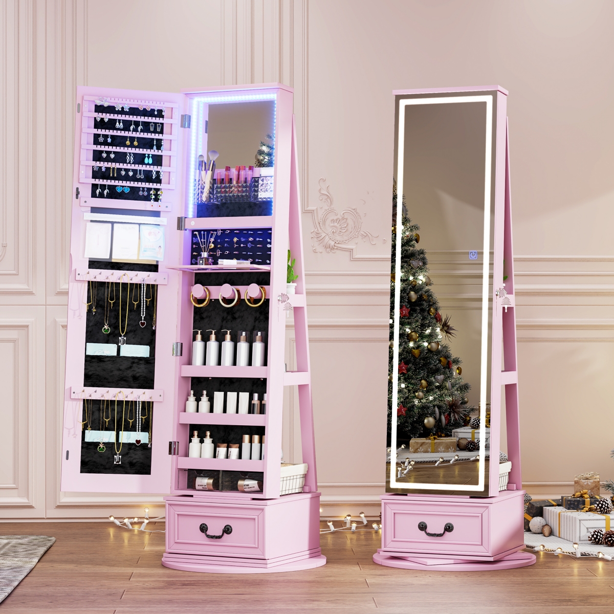 Click here for Vlsrka Floor / Wall Full Length Mirror - Pink prices
