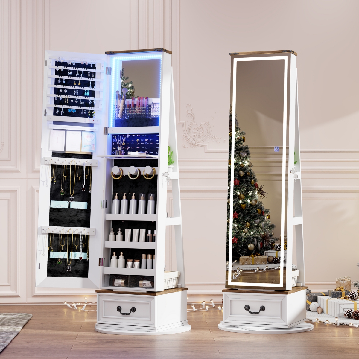 Click here for Vlsrka Floor / Wall Full Length Mirror - White prices