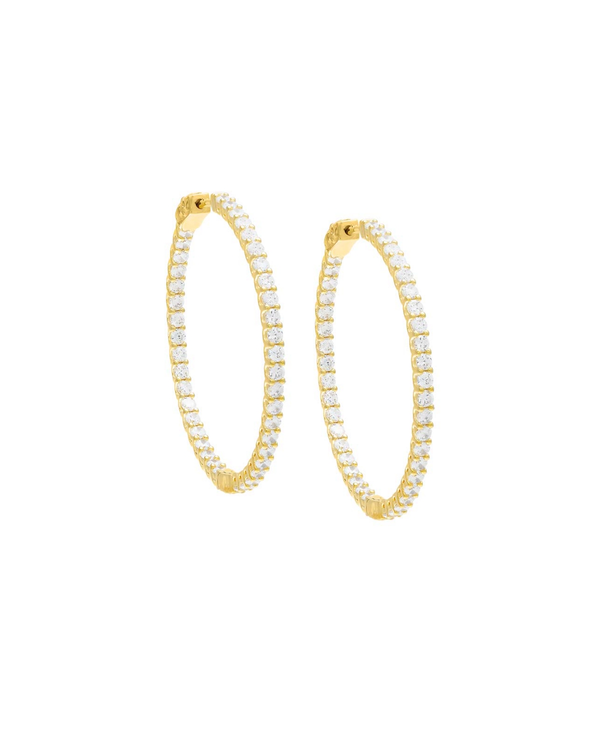 Click here for By Adina Eden Cubic Zirconia Thin Round Hoop Earri... prices