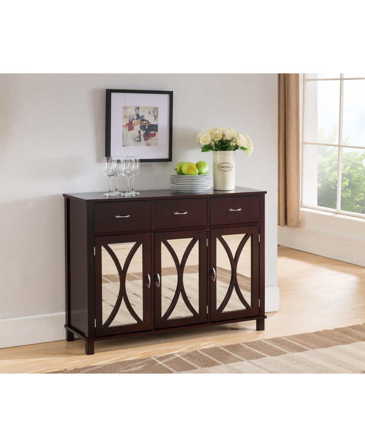 Click here for Kings Brand Furniture Odilon 3-Door Sideboard Buff... prices