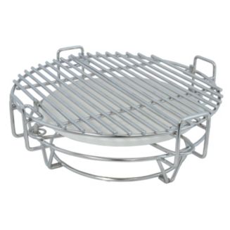 Half Moon Cooking Grate with Ceramic Deflector Plate for 15" Kamado Egg ...