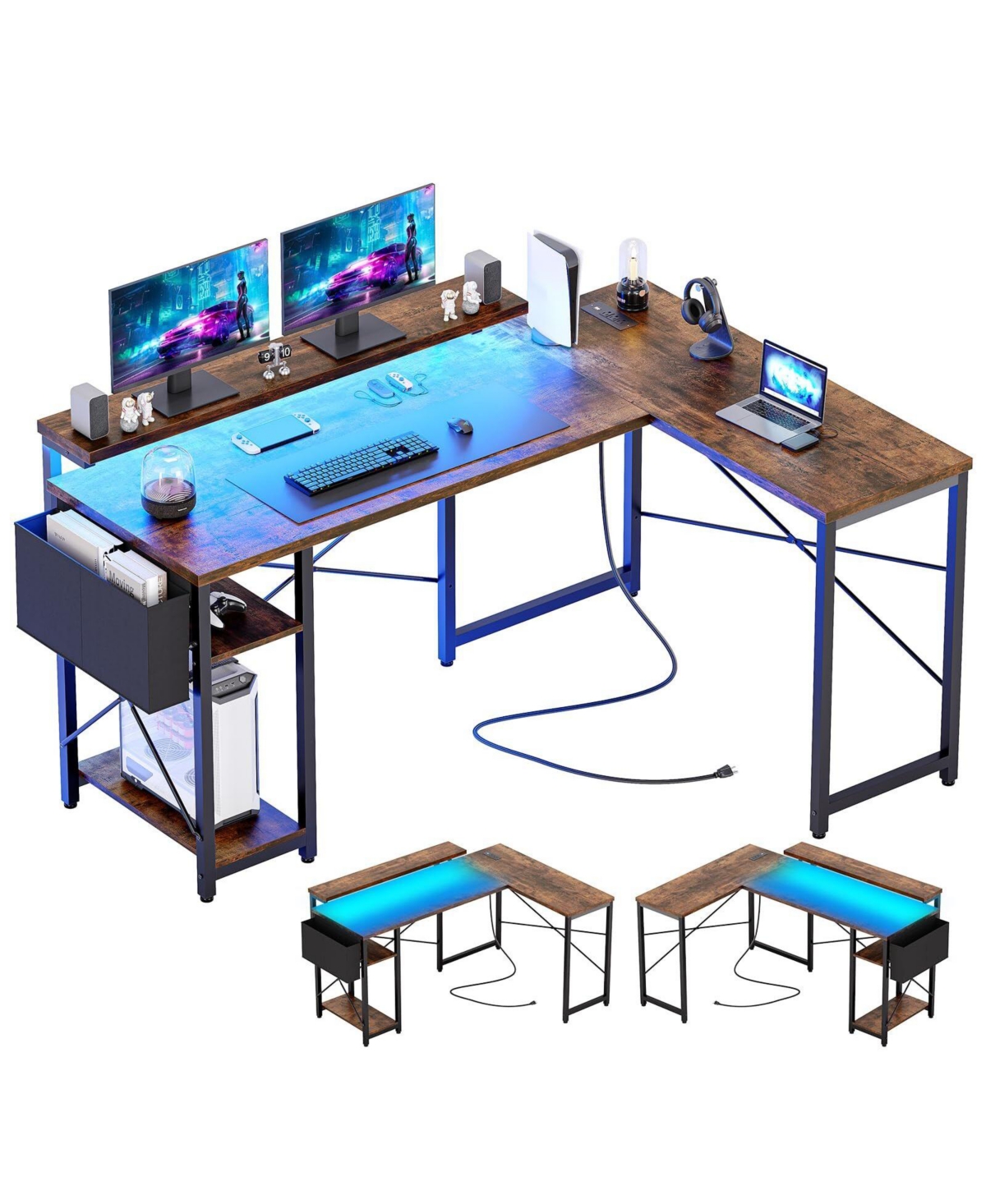 Click here for gaomon L Shaped Computer Gaming Desk with Power Ou... prices