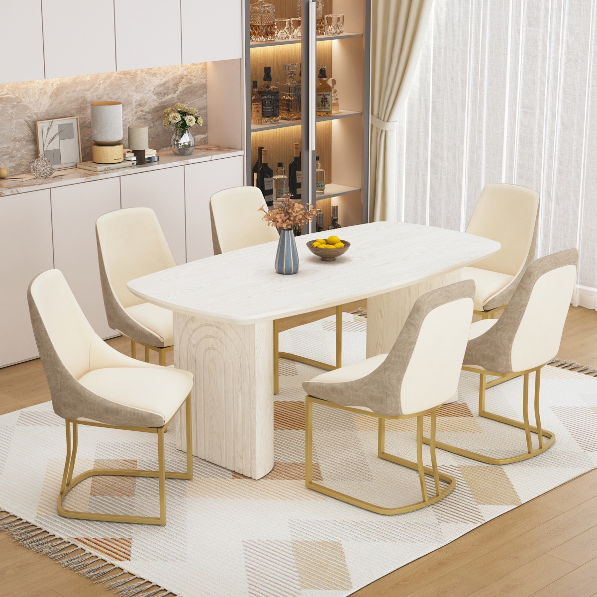 Click here for 70.8-Inch High-End Solid Wood Table With Fabric +P... prices