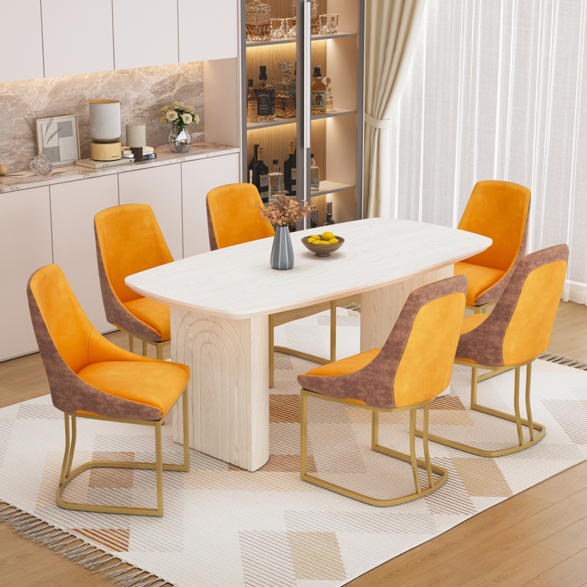 Click here for 70.8-Inch High-End Solid Wood Table With Fabric +P... prices