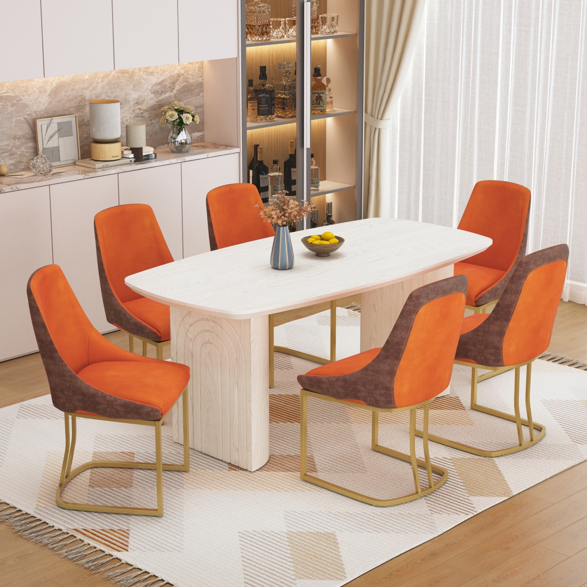 Click here for 70.8-Inch High-End Solid Wood Table With Fabric +P... prices