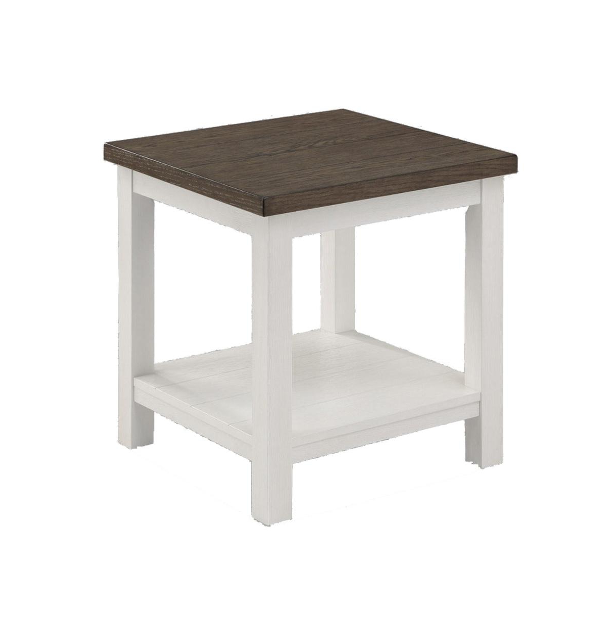 Click here for Square End Table with Open Bottom Shelf and Brown... prices