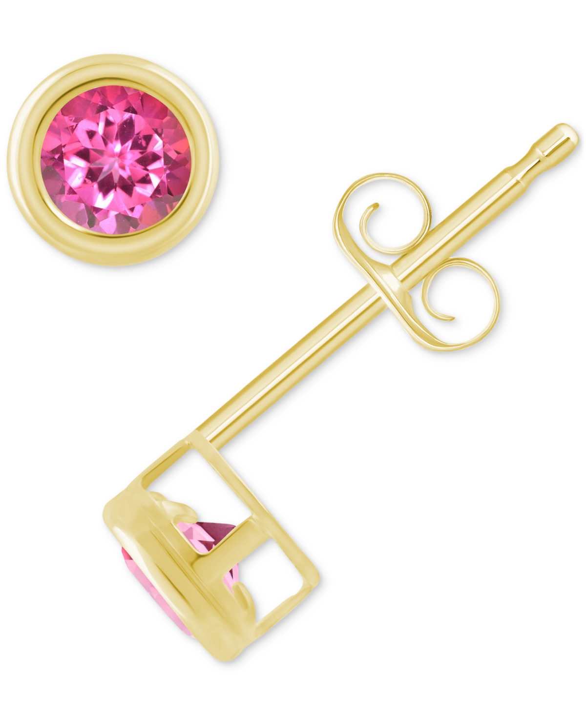 Click here for Macys Gemstone Round Stud Earrings in 10k Yellow G... prices