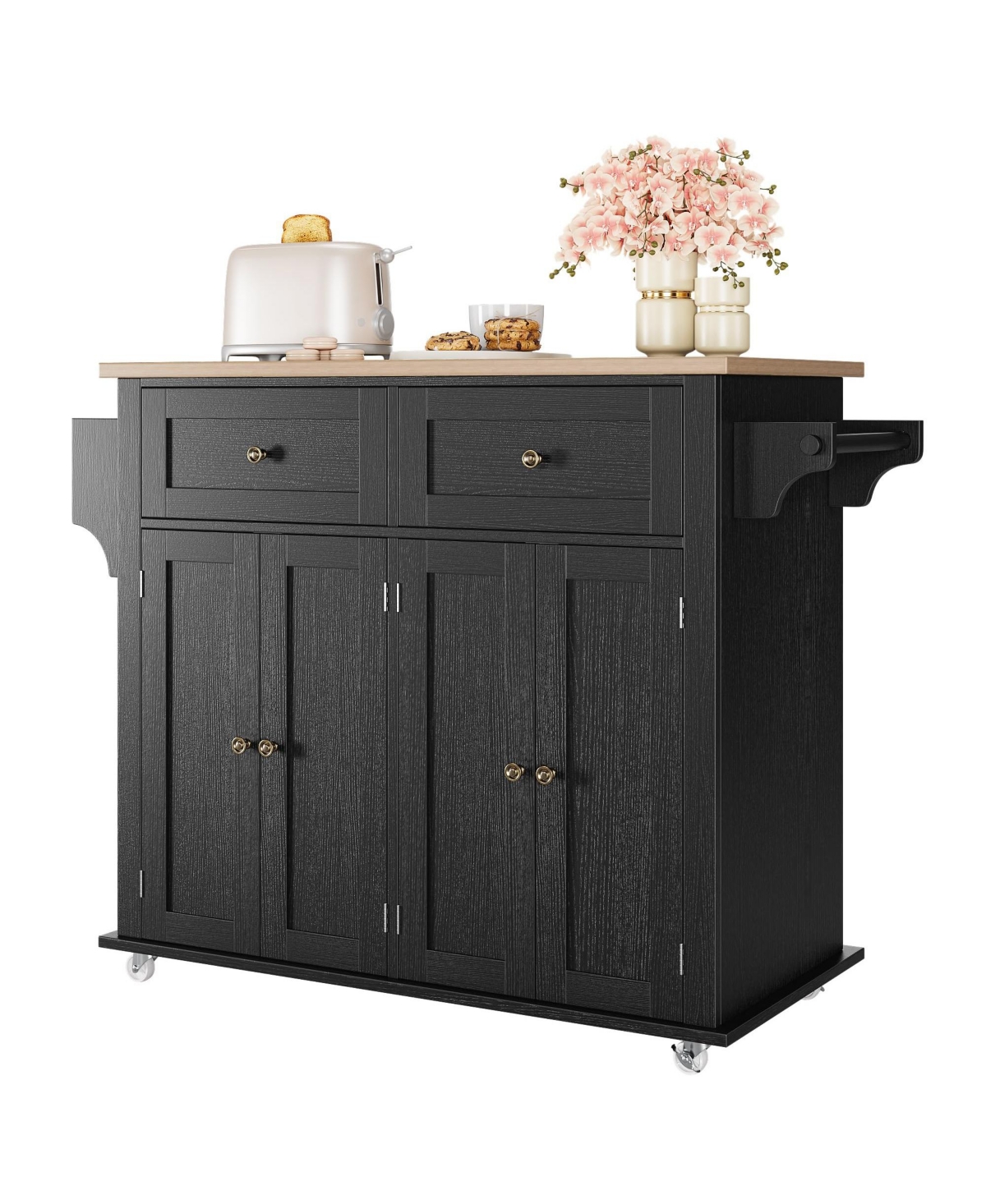 Click here for gaomon Kitchen Island Cart with Solid Wood Top  Po... prices