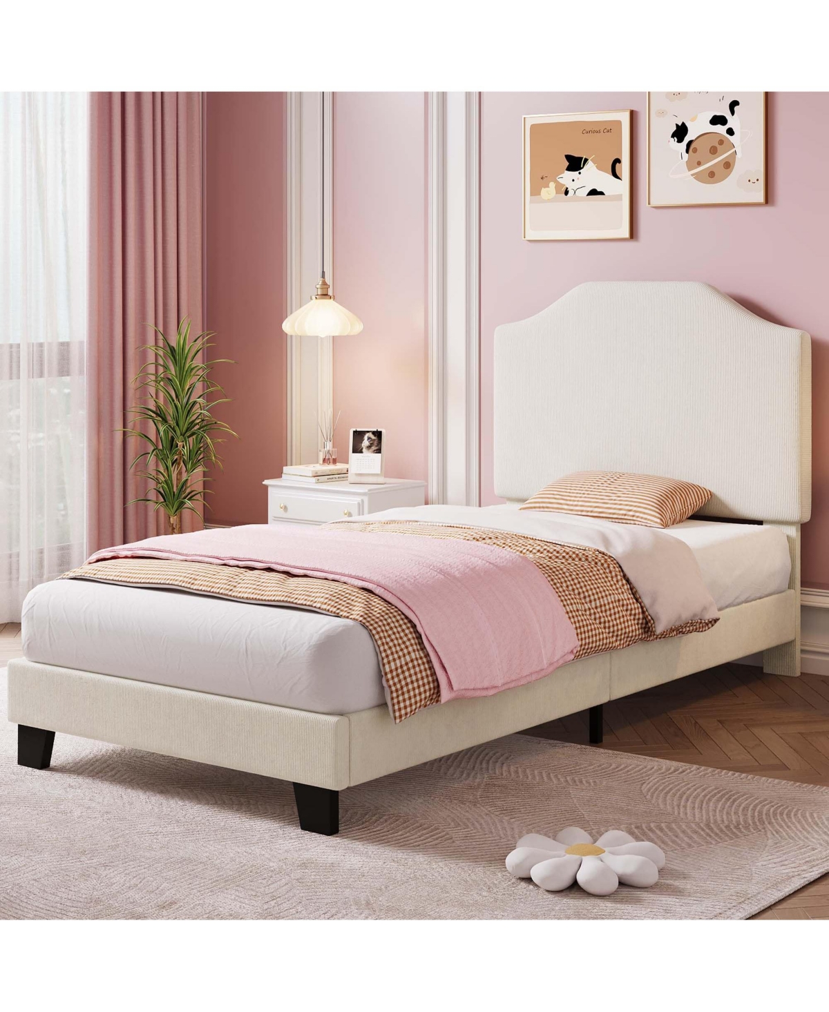 Click here for gaomon Twin Size Velvet Bed Frame  Corduroy Uphols... prices