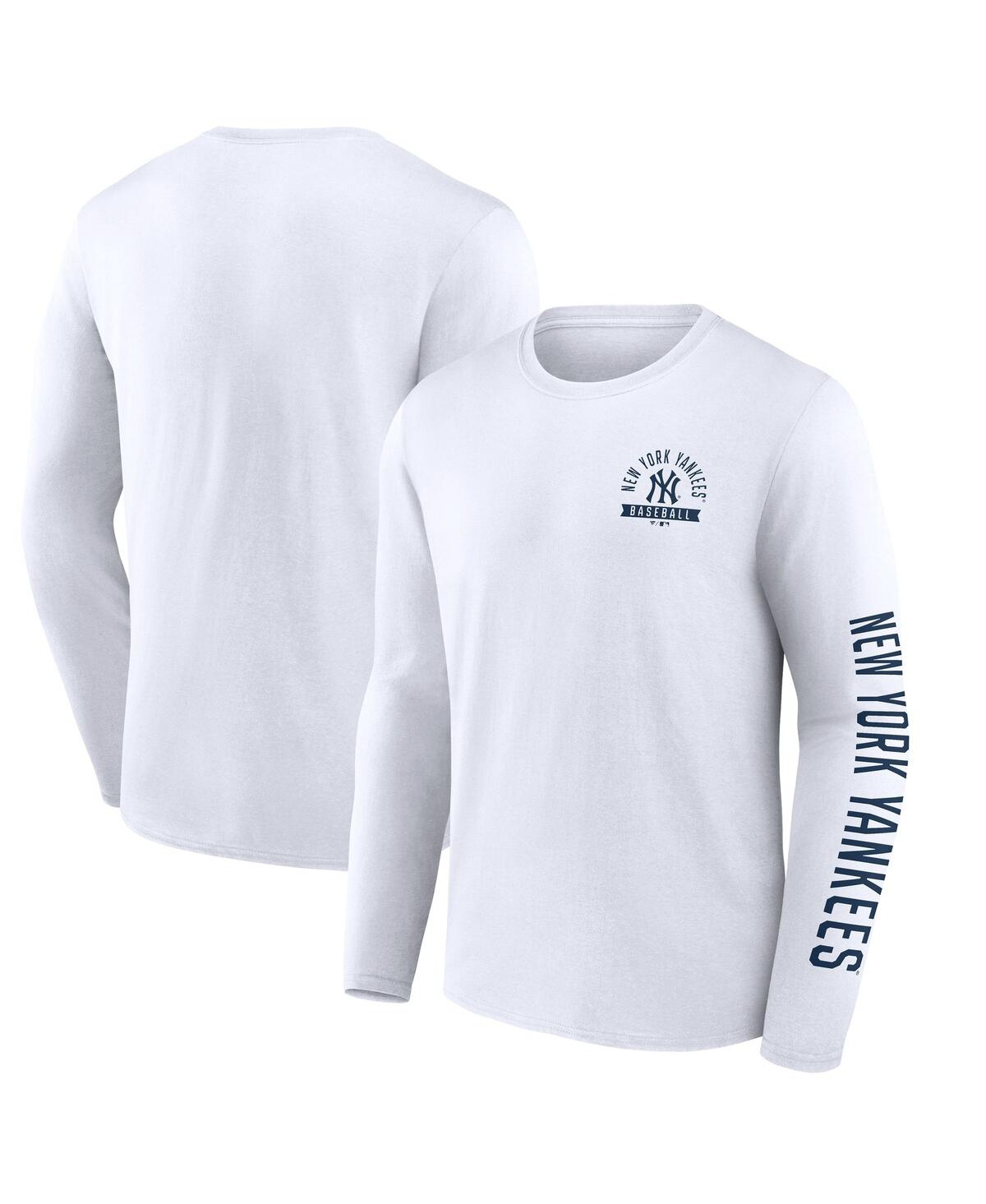 Click here for Fanatics Mens White New York Yankees Press Box Lon... prices