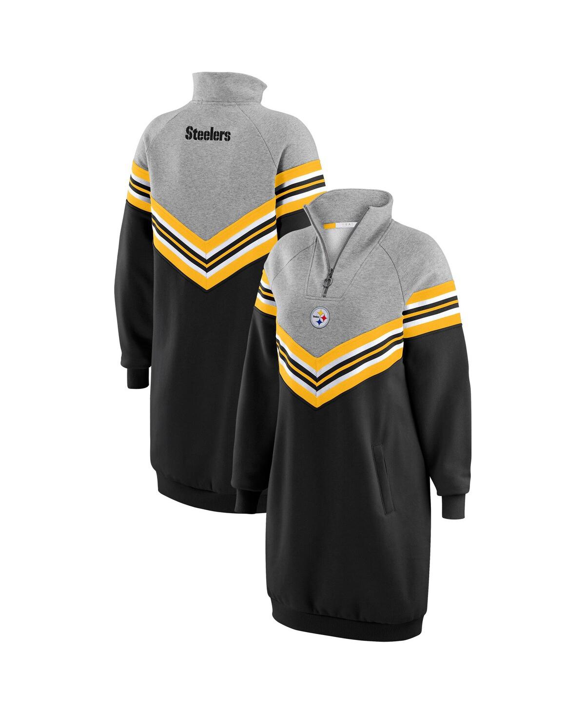 Click here for Wear by Erin Andrews Womens Black/Heather Gray Pit... prices