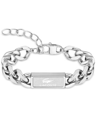 Lacoste Stainless Steel Backhand Chain Bracelet - Macy's