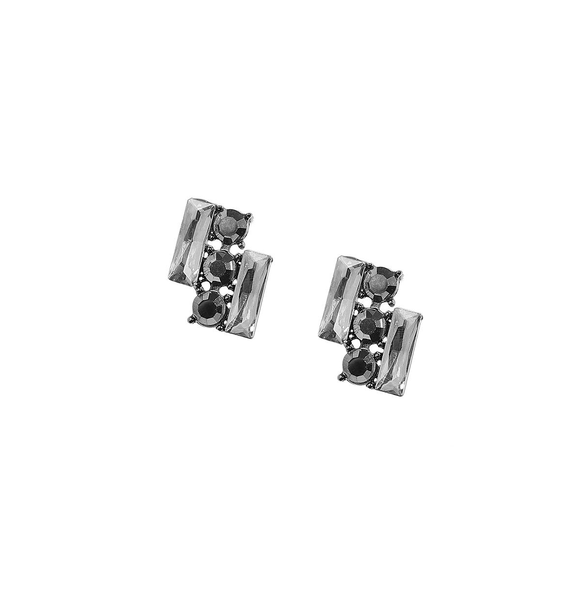 Click here for Crystal Bar Stud Earrings - Black prices