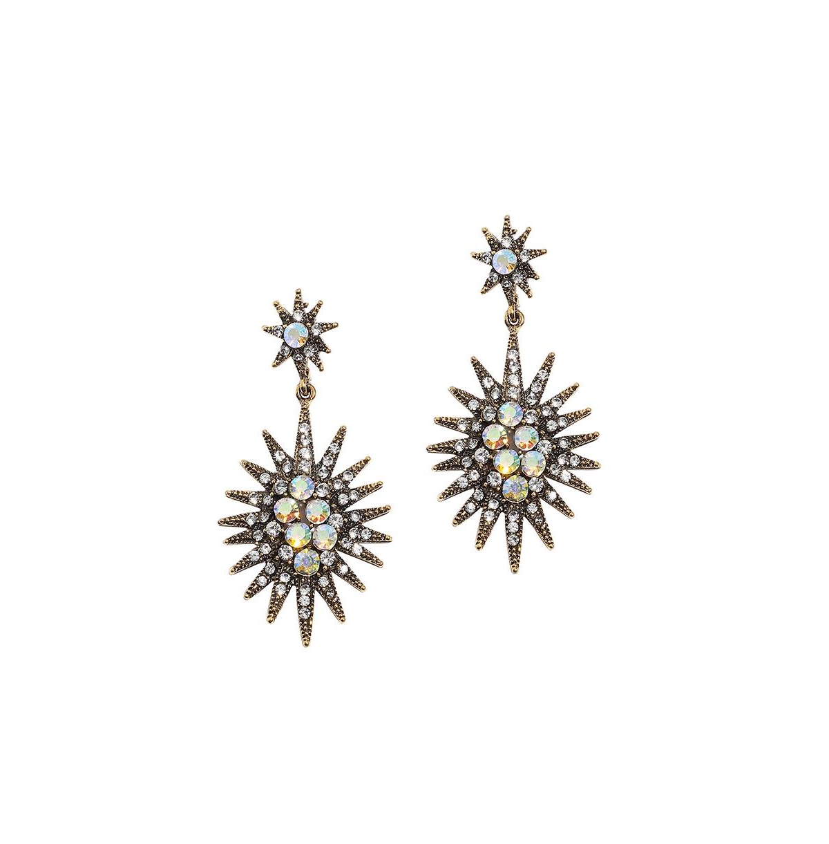 Click here for Crystal Rays Drop Earrings - Silver prices