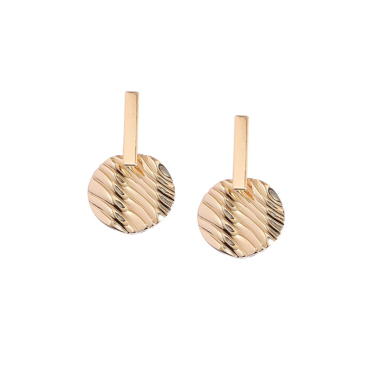 Click here for Metallic Textured Drop Earrings - Gold prices
