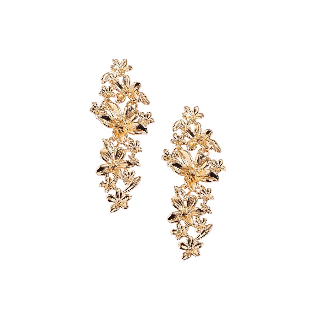 Click here for Metallic Flora Drop Earrings - Gold prices
