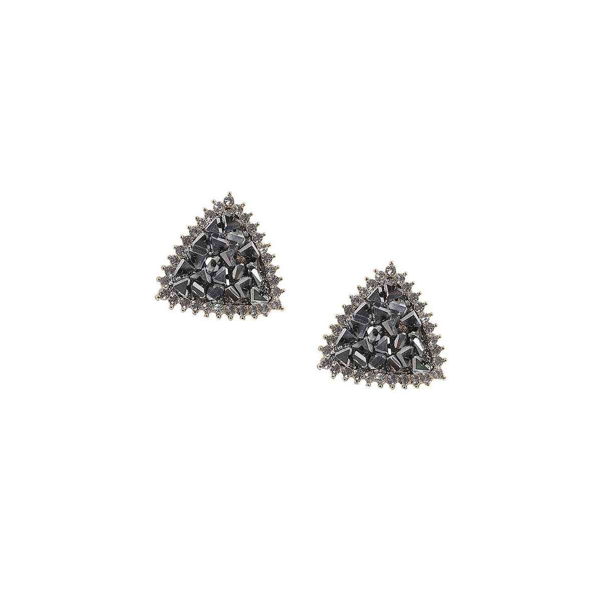 Click here for Crystal Cluster Triangle Stud Earrings - Silver prices