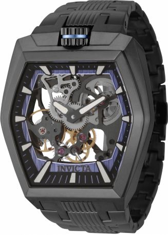 Invicta Men's 44015 Akula Mechanical 2 Hand Black, Metallic Blue Dial ...
