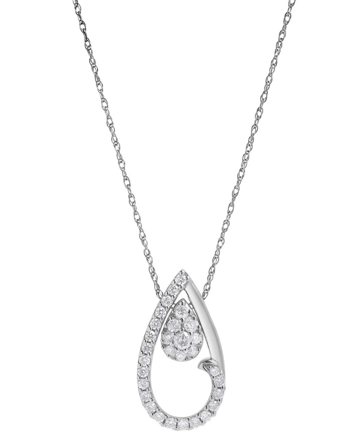 Click here for Diamond Halo Teardrop 18 Pendant Necklace (1/4 ct.... prices