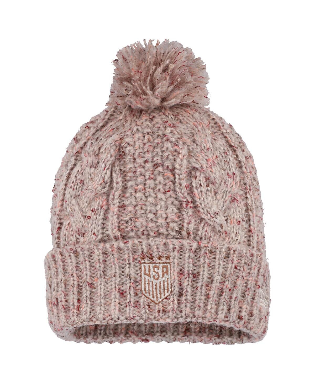 Click here for New Era Womens Tan Uswnt Cuffed Knit Hat with Pom... prices