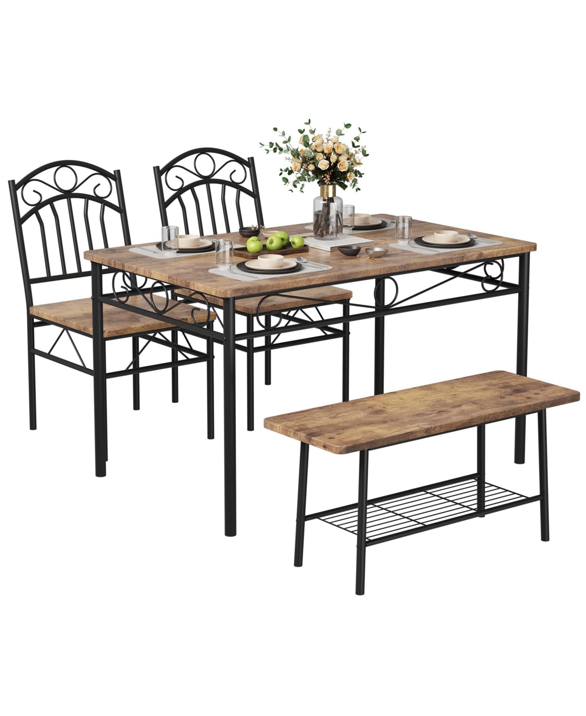 Click here for Industrial Dining Table Set for 4 Kitchen Table wi... prices