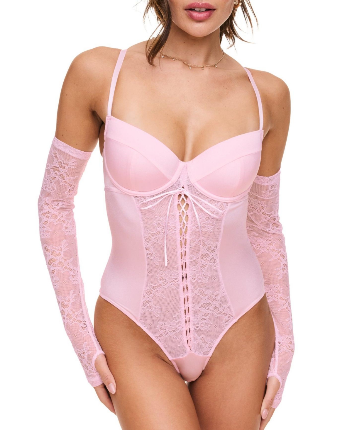 Click here for Adore Me Womens Callie Bodysuit Lingerie - Light p... prices
