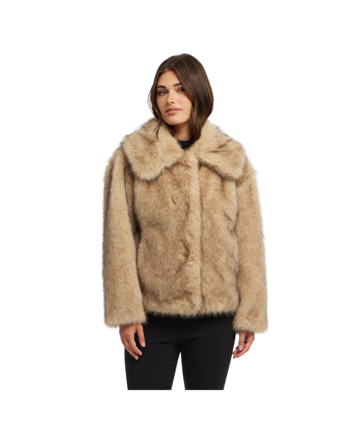Click here for Ellen Tracy Womens Fox Faux Fur Jacket - Gold prices