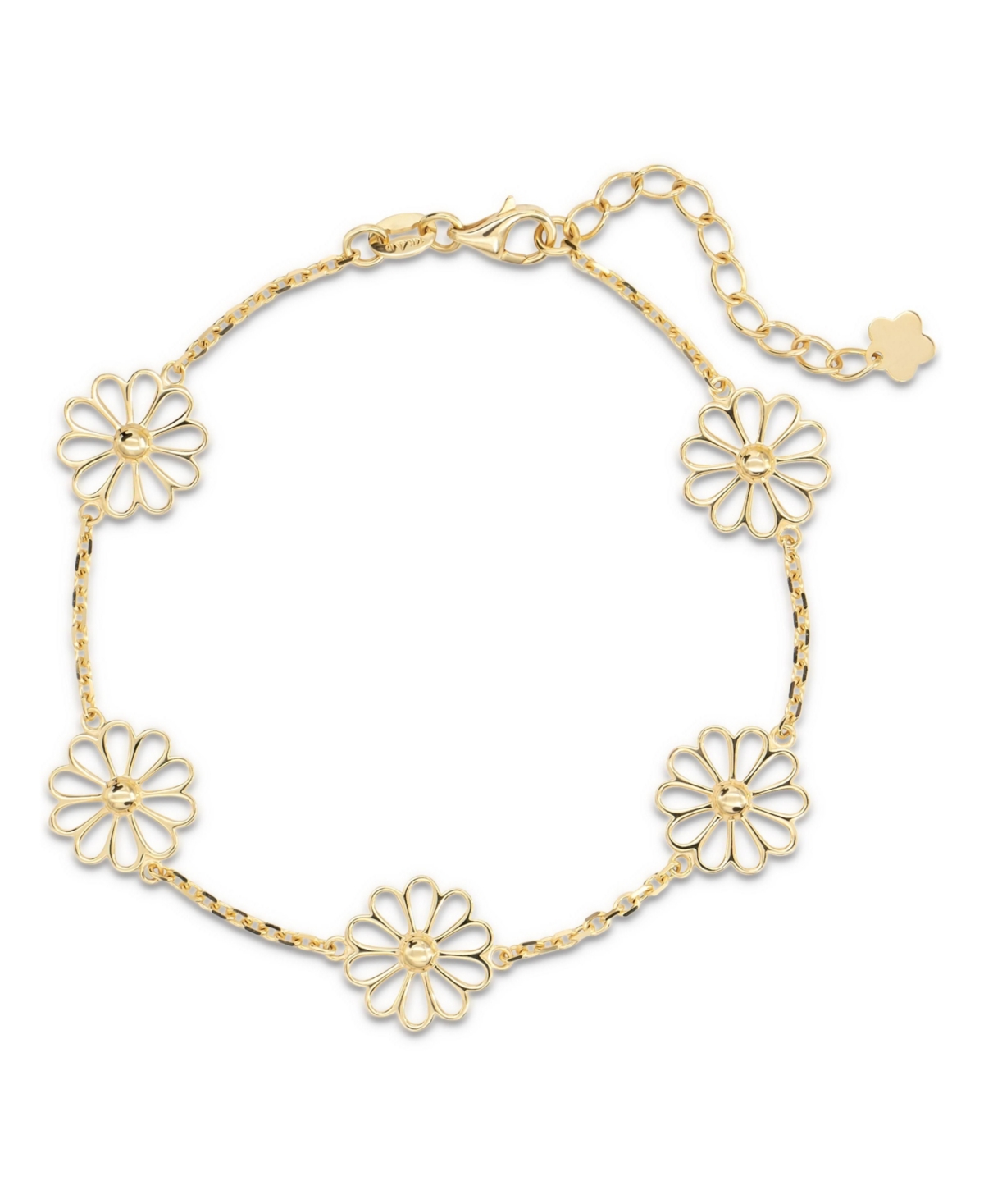 Click here for Devata Daisy Flower Chain Bracelet in 14K Gold  6.... prices
