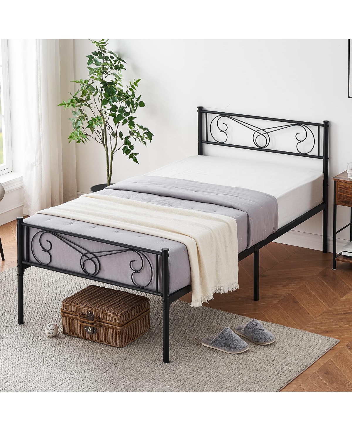 Click here for gaomon Twin Size Metal Platform Bed Frame with Hea... prices