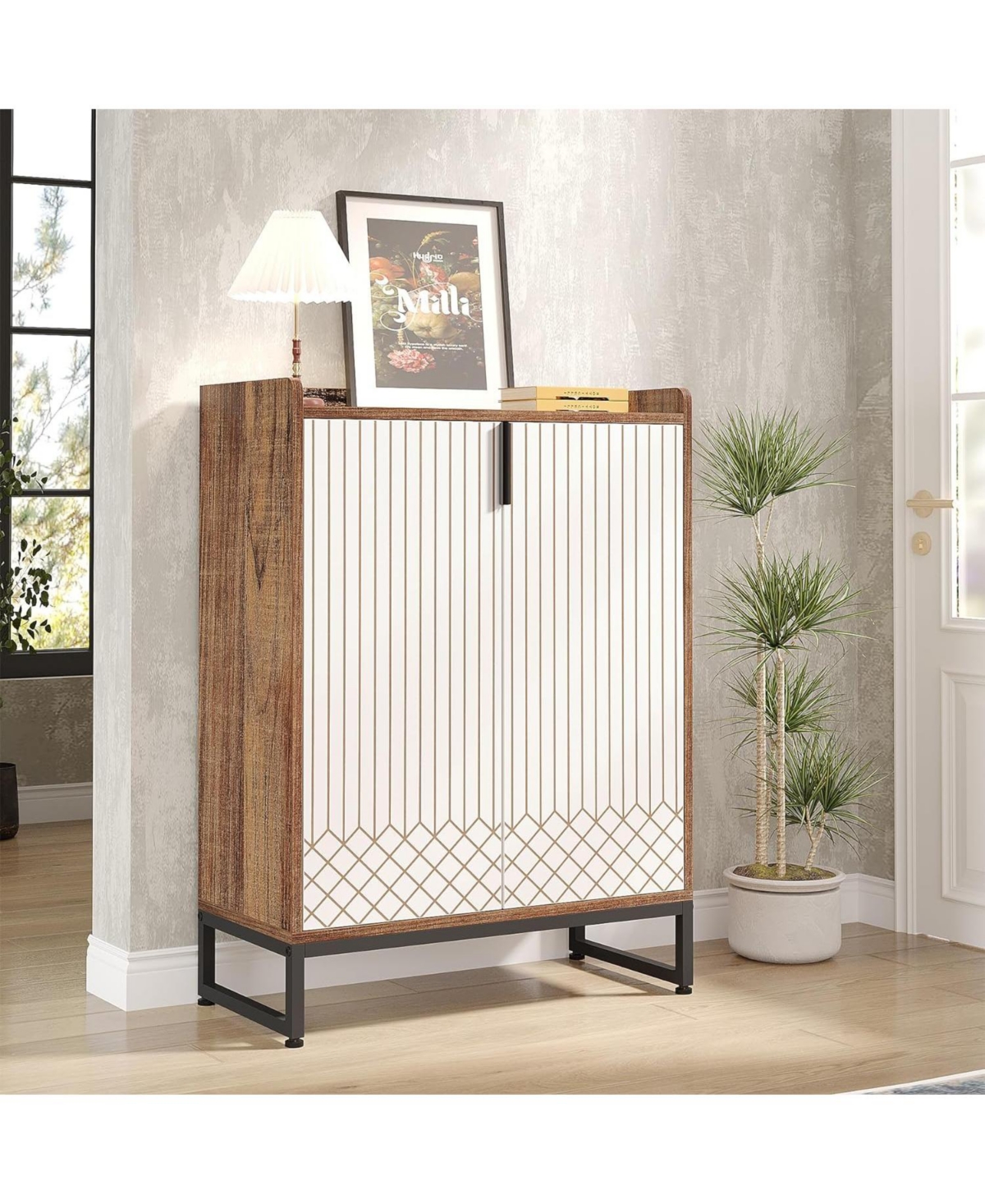 Click here for Tribesigns White 25 Pair Shoe Cabinets with Doors... prices