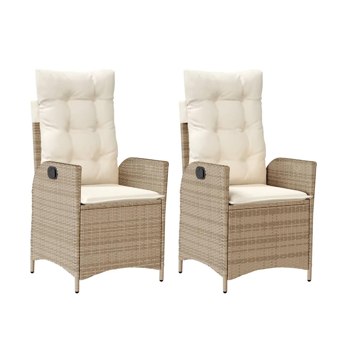 Click here for vidaXL Reclining Patio Chairs 2 pcs with Cushions... prices