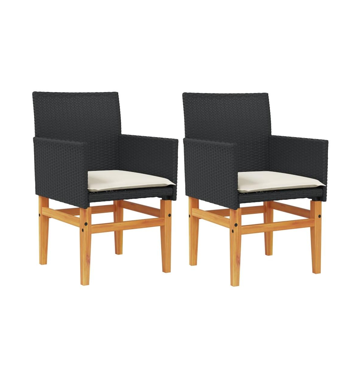 Click here for Patio Chairs with Cushions 2 pcs Black Poly Rattan... prices