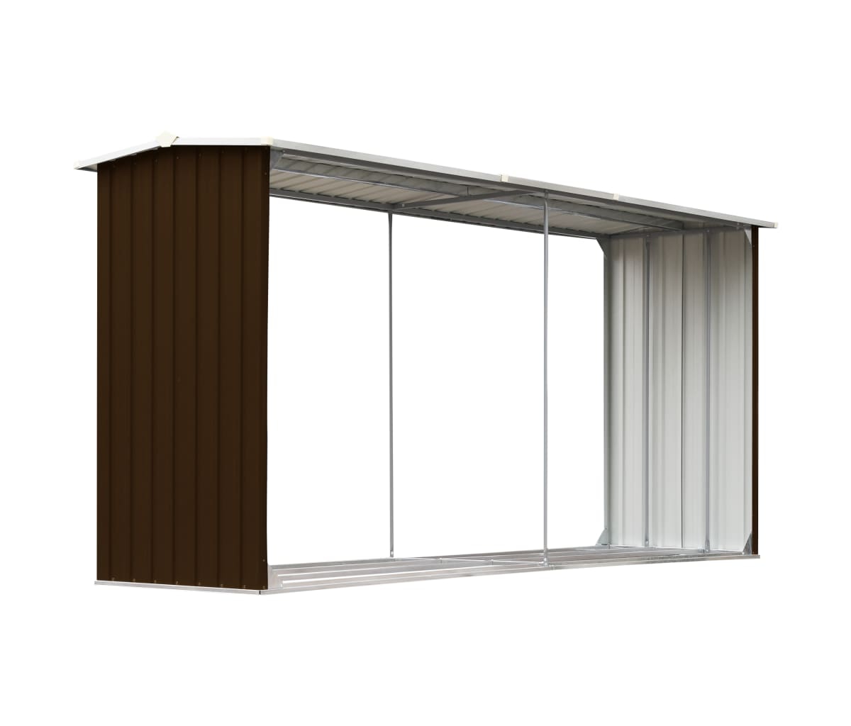 Click here for vidaXL Garden Log Storage Shed Galvanized Steel -... prices