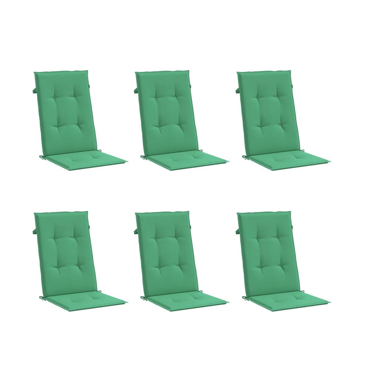 Click here for vidaXL Garden Highback Chair Cushions 6 pcs Green... prices