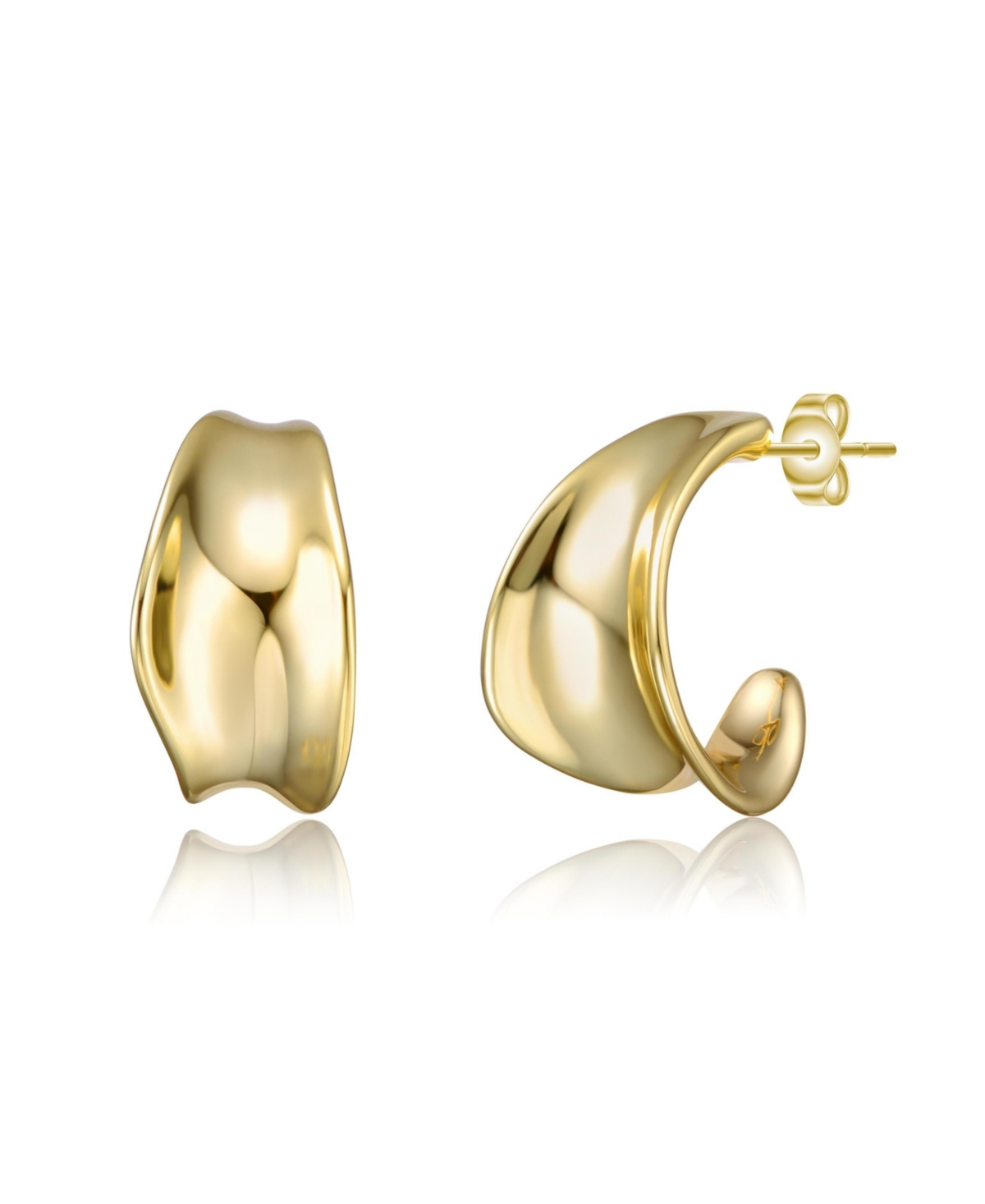 Click here for Serene Waves Mini Open Huggie Hoop Earrings in Whi... prices