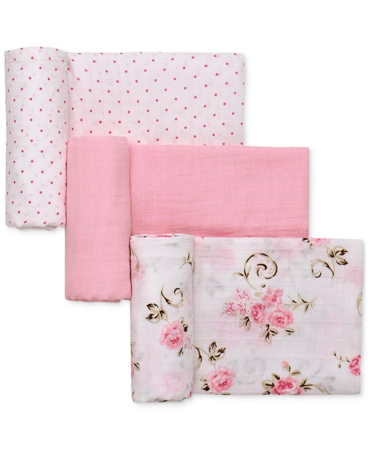 Click here for Little Me Baby Girls 3-Pc. Vintage Rose Muslin Bla... prices