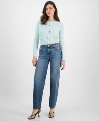 GUESS Women's High-Rise Tapered-Leg Jeans - Macy's