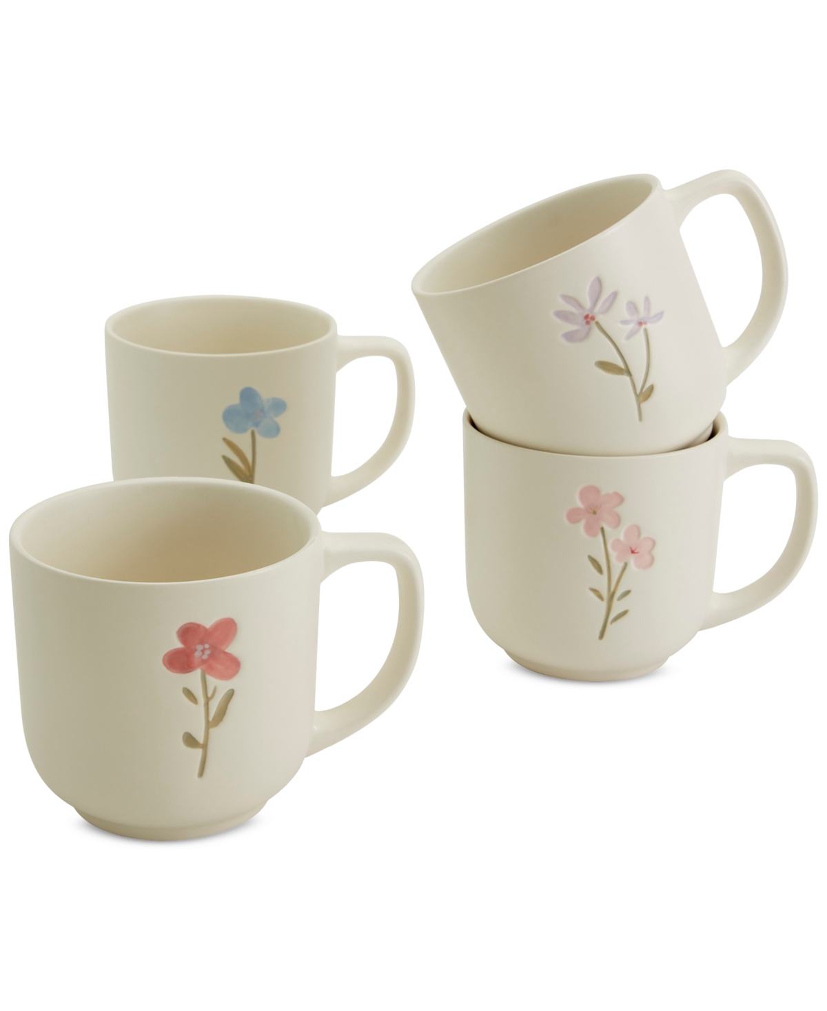 Click here for Haven Assorted Floral Stoneware Mugs  Set of 4 - W... prices
