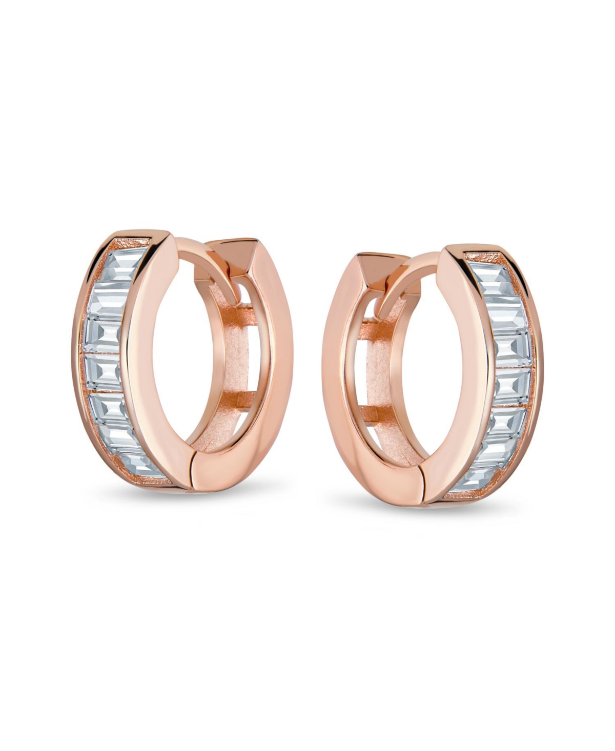 Click here for Bling Jewelry Baguette Cut Cz Huggie Hoop Earrings... prices