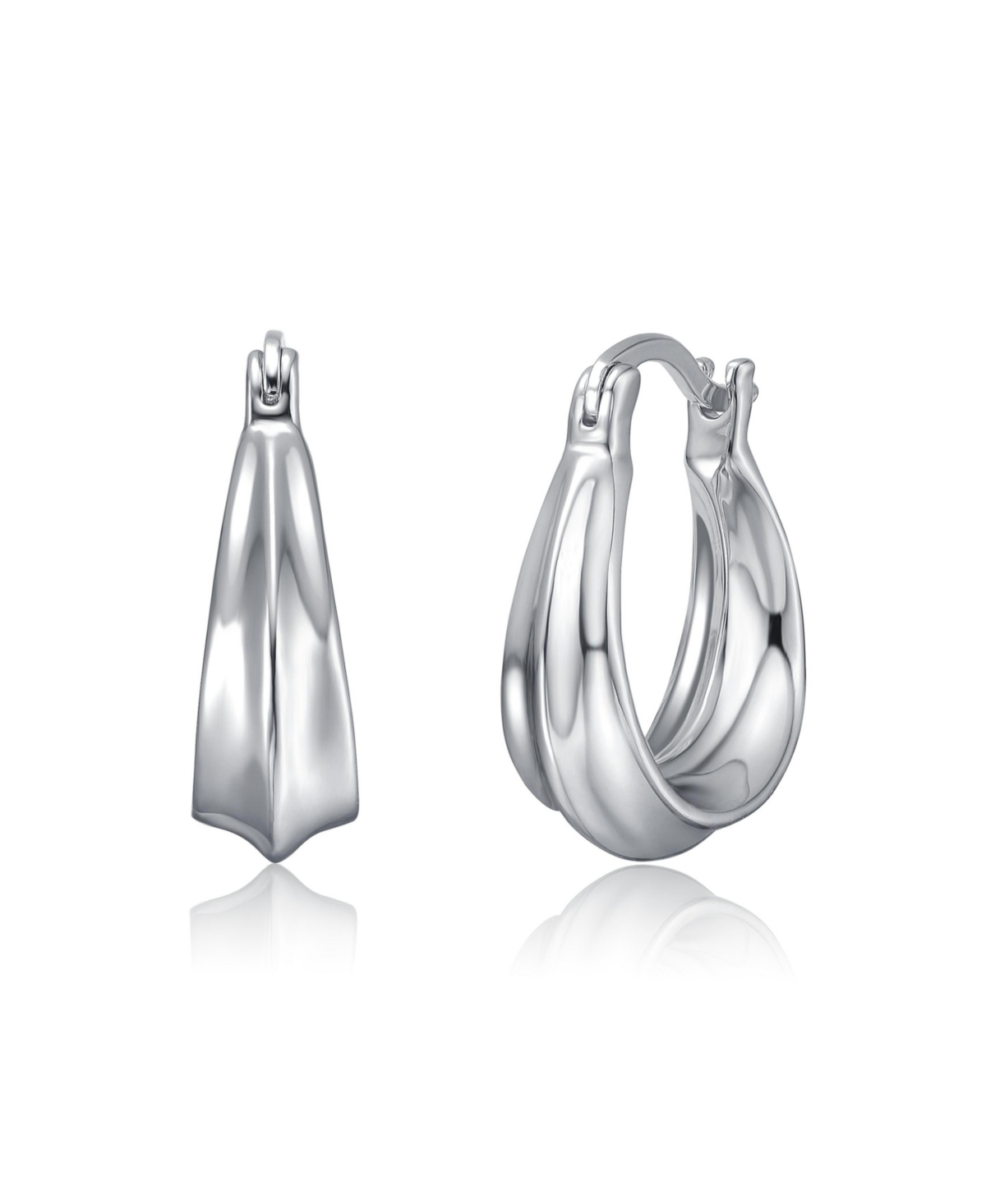 Click here for Rain Drop San Marco Cuff Earrings in White Gold Pl... prices