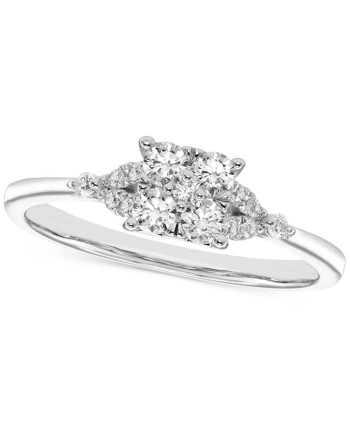 Click here for Diamond Squared Cluster Engagement Ring (1/3 ct. t... prices