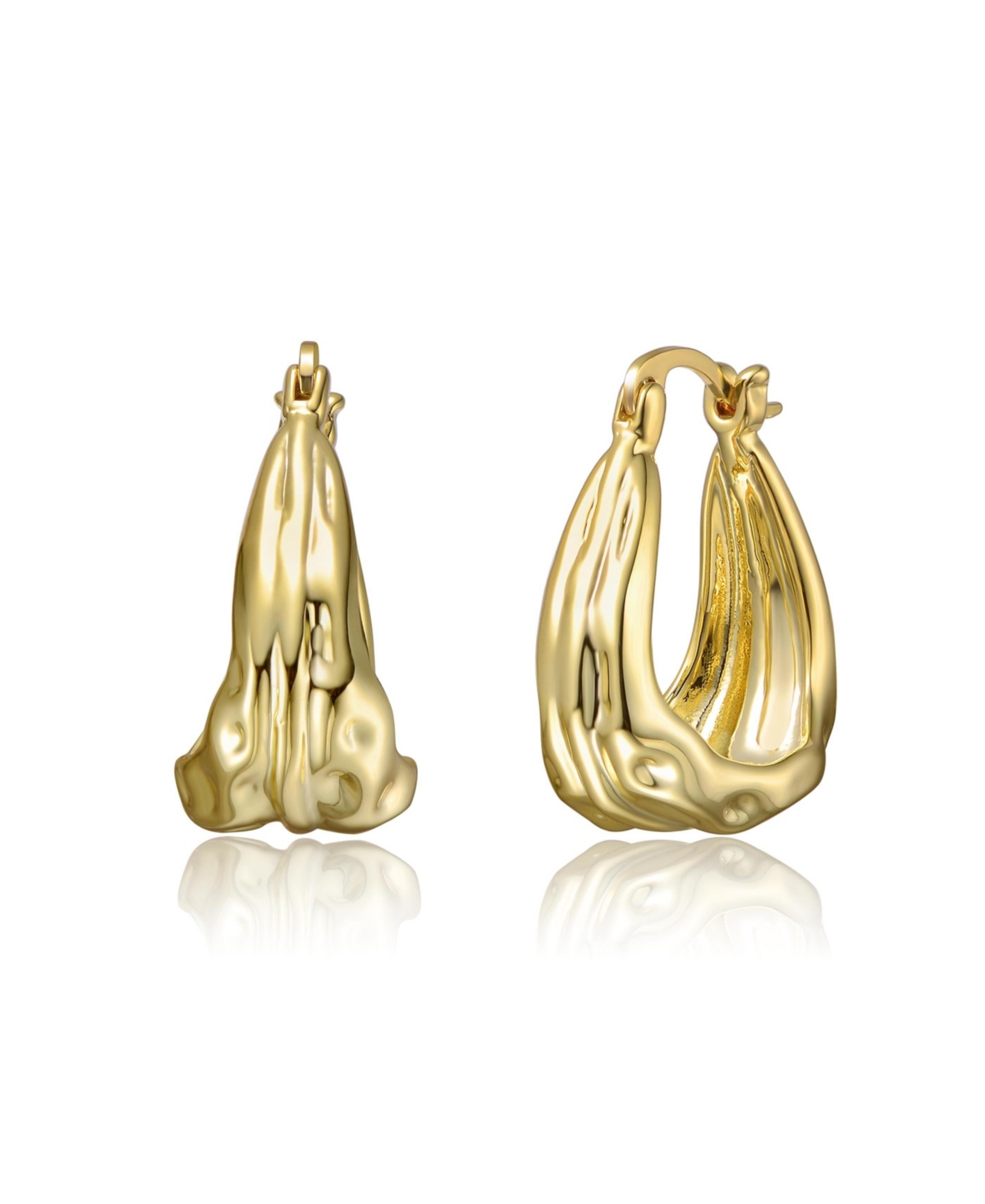 Click here for Sculptural Waterfall Hoop Earrings in White Gold P... prices