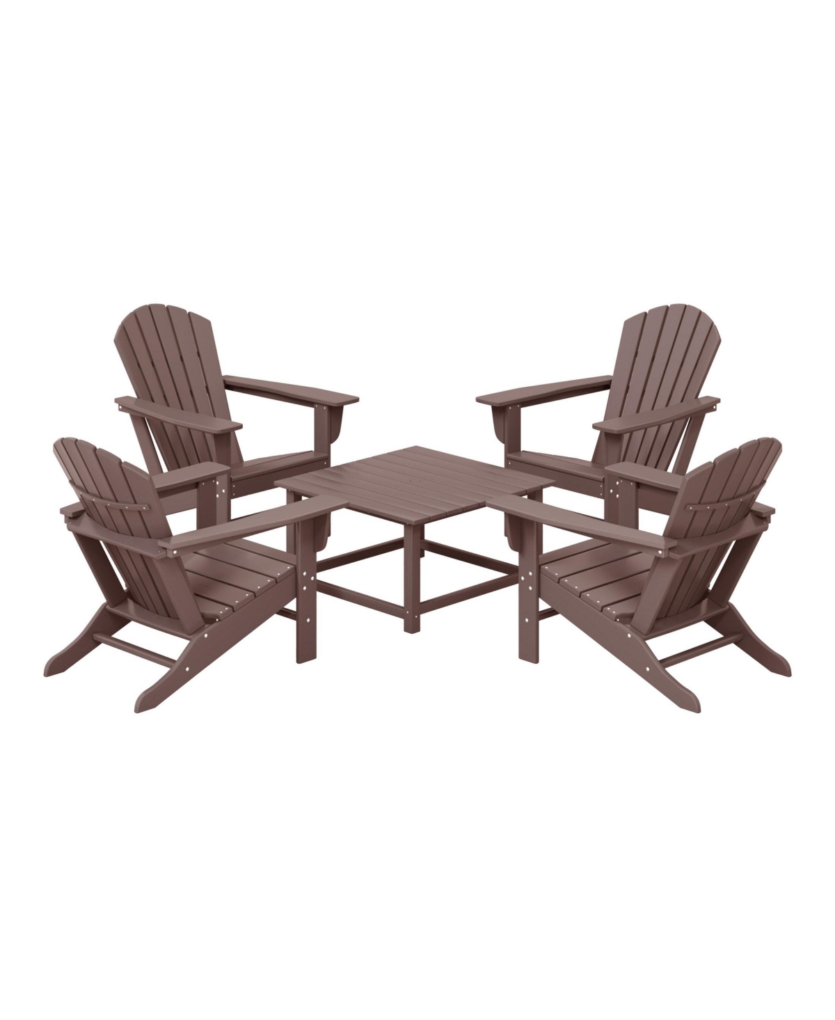 Click here for 5-Piece Outdoor Patio Hdpe Adirondack Chair With S... prices