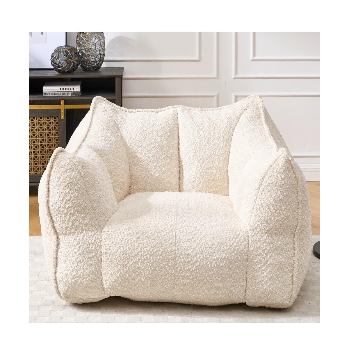 Click here for Comfortable Chenille Bean Bag Chair with Armrests... prices