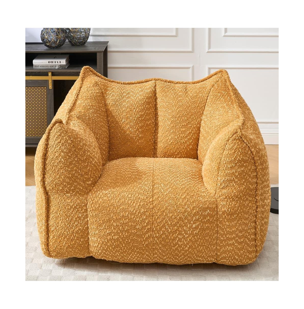 Click here for Comfortable Chenille Bean Bag Chair with Armrests... prices